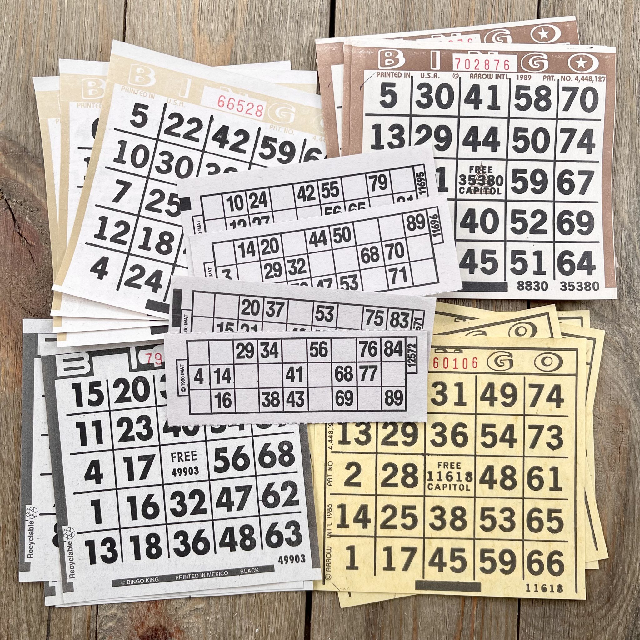 20 Assorted Vintage Neutral-Tone Paper Bingo Card Sheets - Crafty Lisa ...