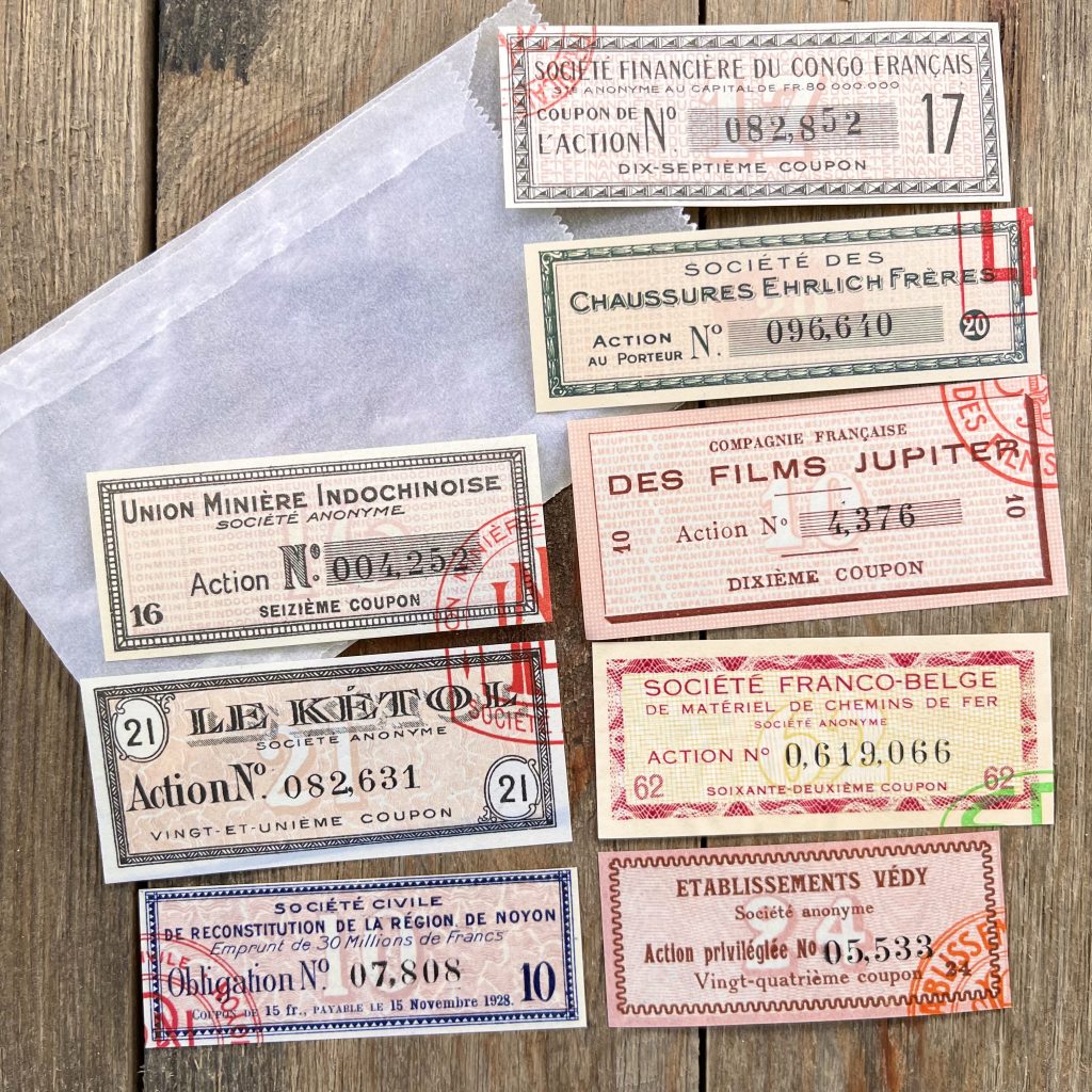 8 Different Vintage Warm Tone French Bond Coupons - Crafty Lisa's Vintage